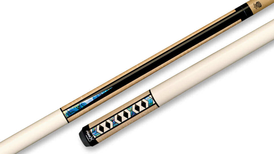 Pure-X - Pool Cue Natural Birdseye Black and Pearl Graphics Wrapless ...