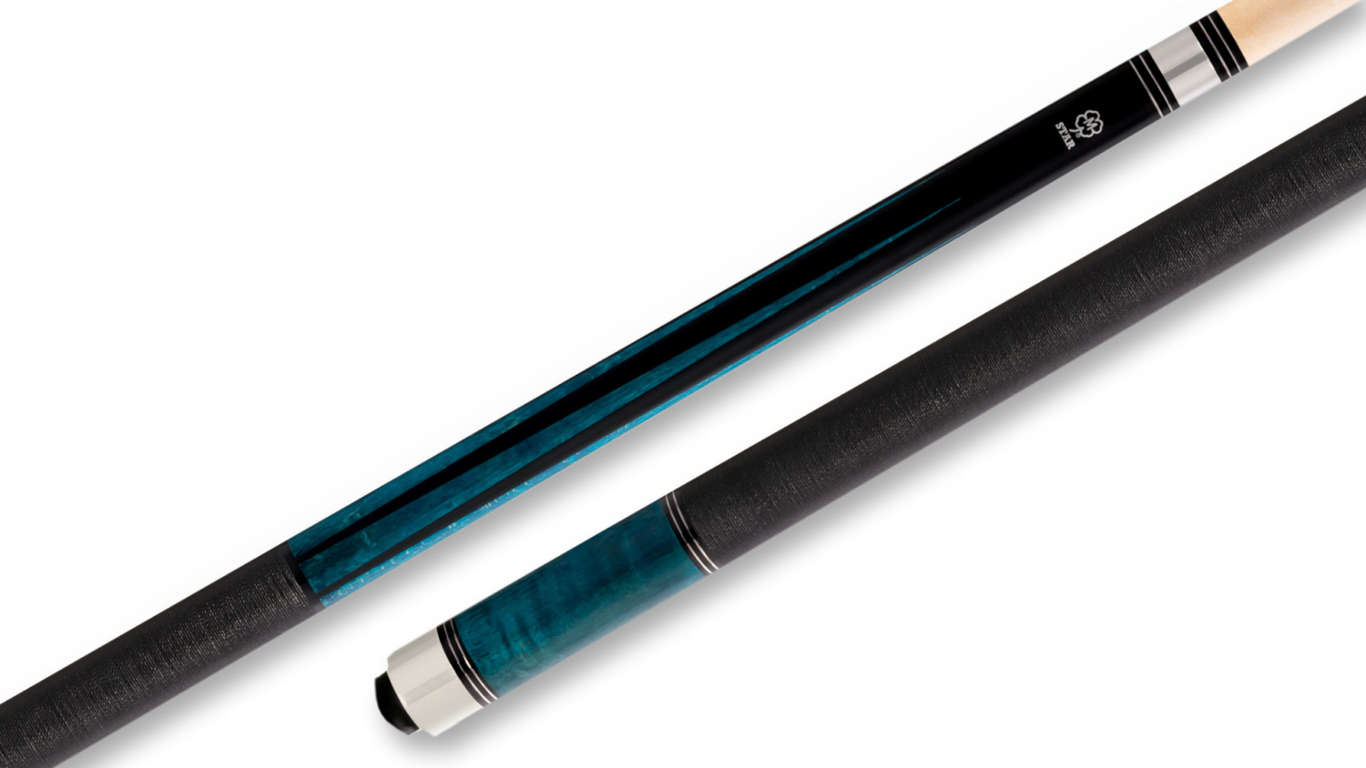 Star - Blue Pool Cue with Linen Wrap - S74 • Billiards Direct