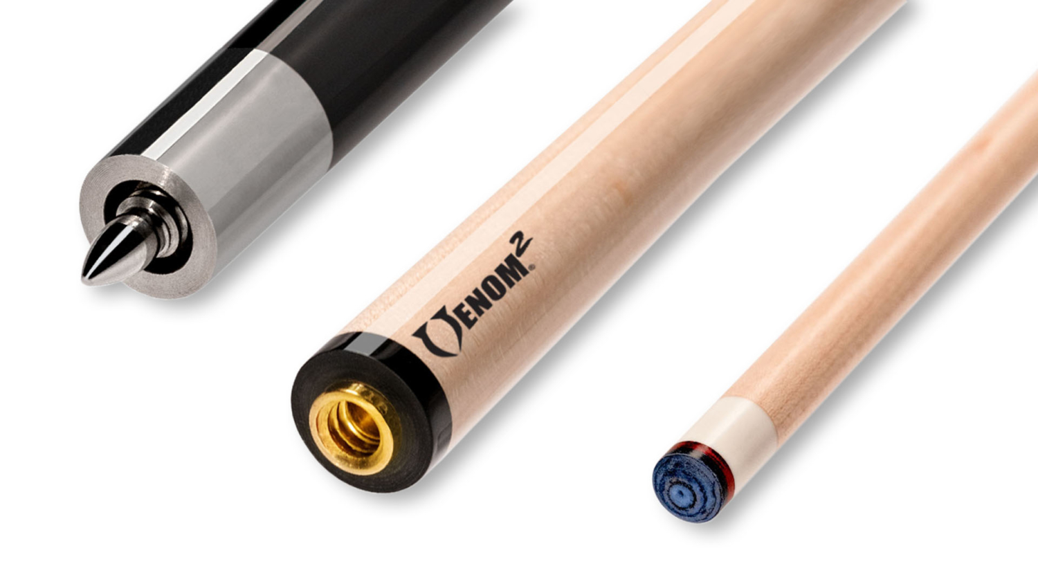 Poison - "Venom 2" Wooden Pool Cue Shaft - 13 mm • Billiards Direct