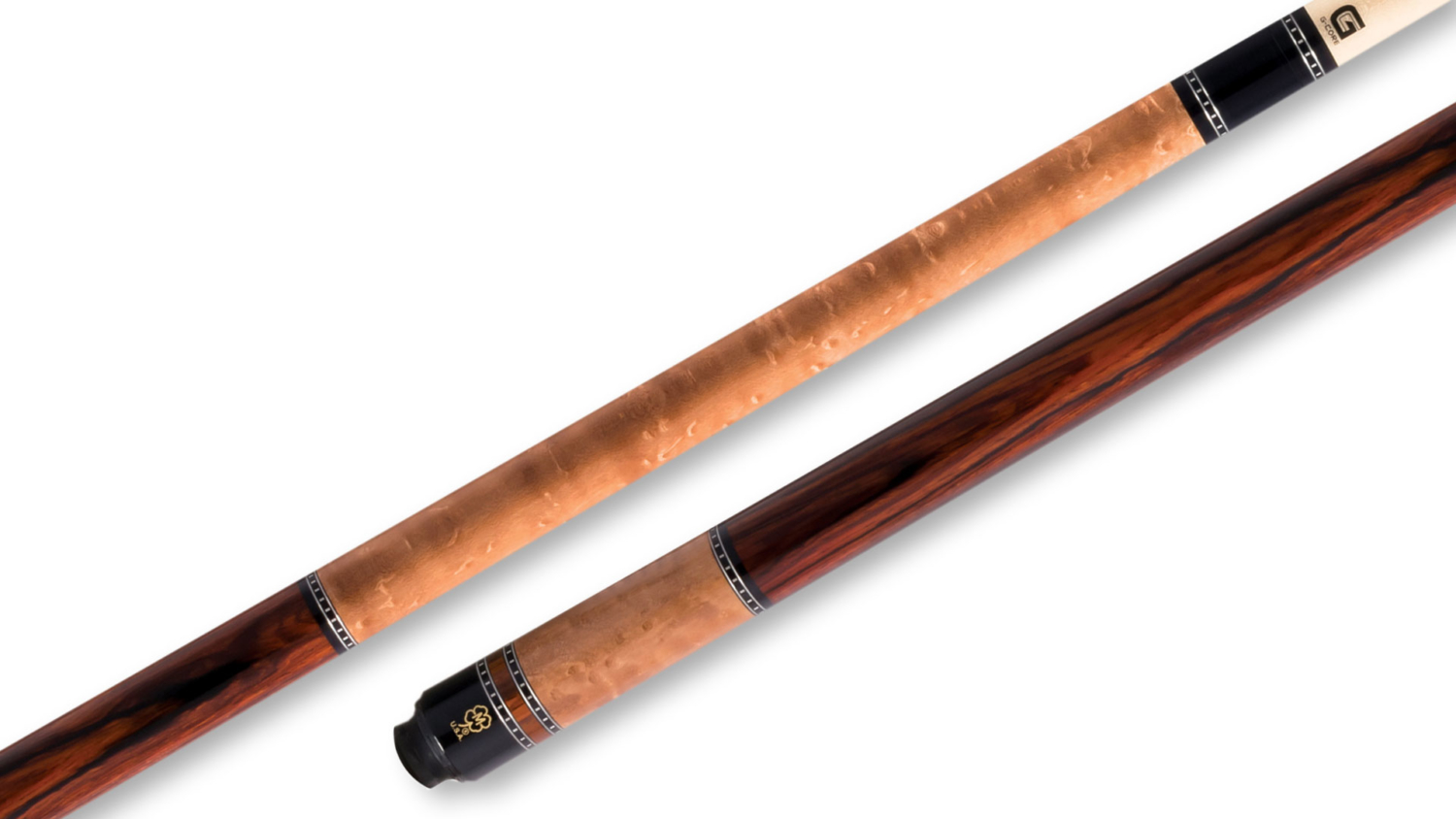 McDermott - Walnut Stain Birdseye Maple Forearm Pool Cue Wrapless ...