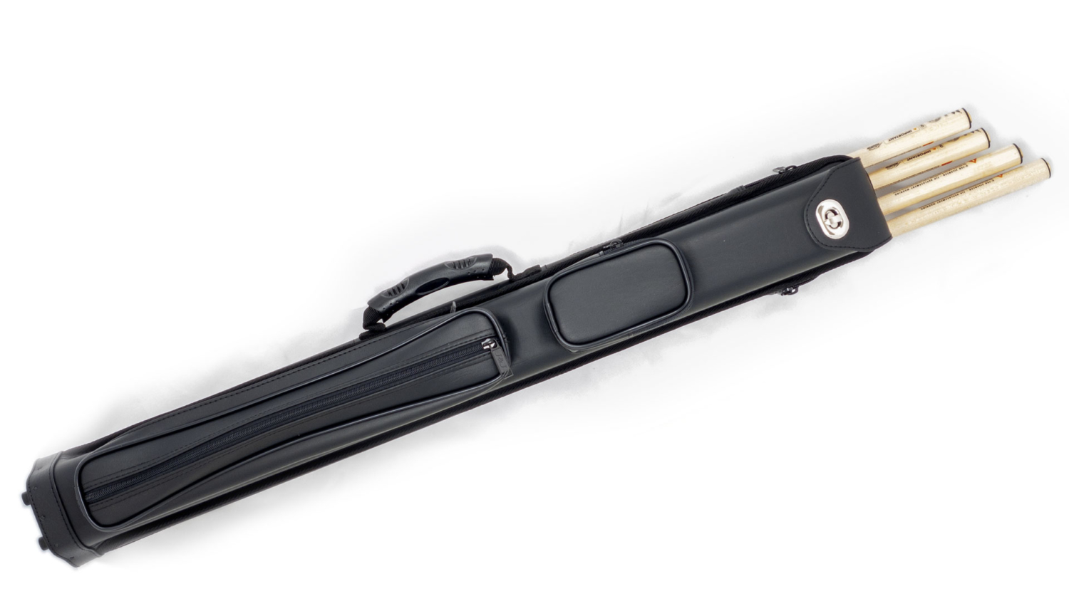 Pool Cue Case - 2x4 Black Dual Pockets - Hard Case • Billiards Direct