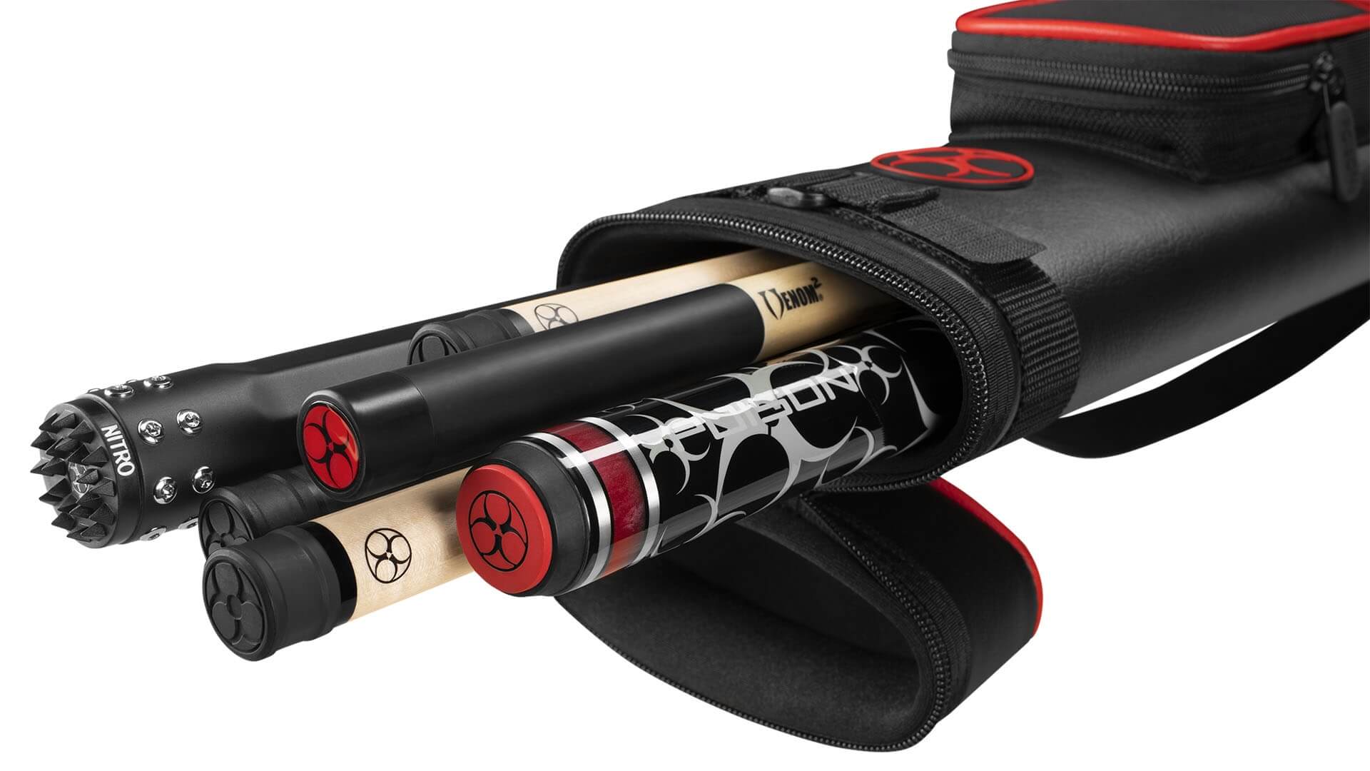 Poison Cue Case - "Armor" - Black Red - 2x4 Hard Case • Billiards Direct