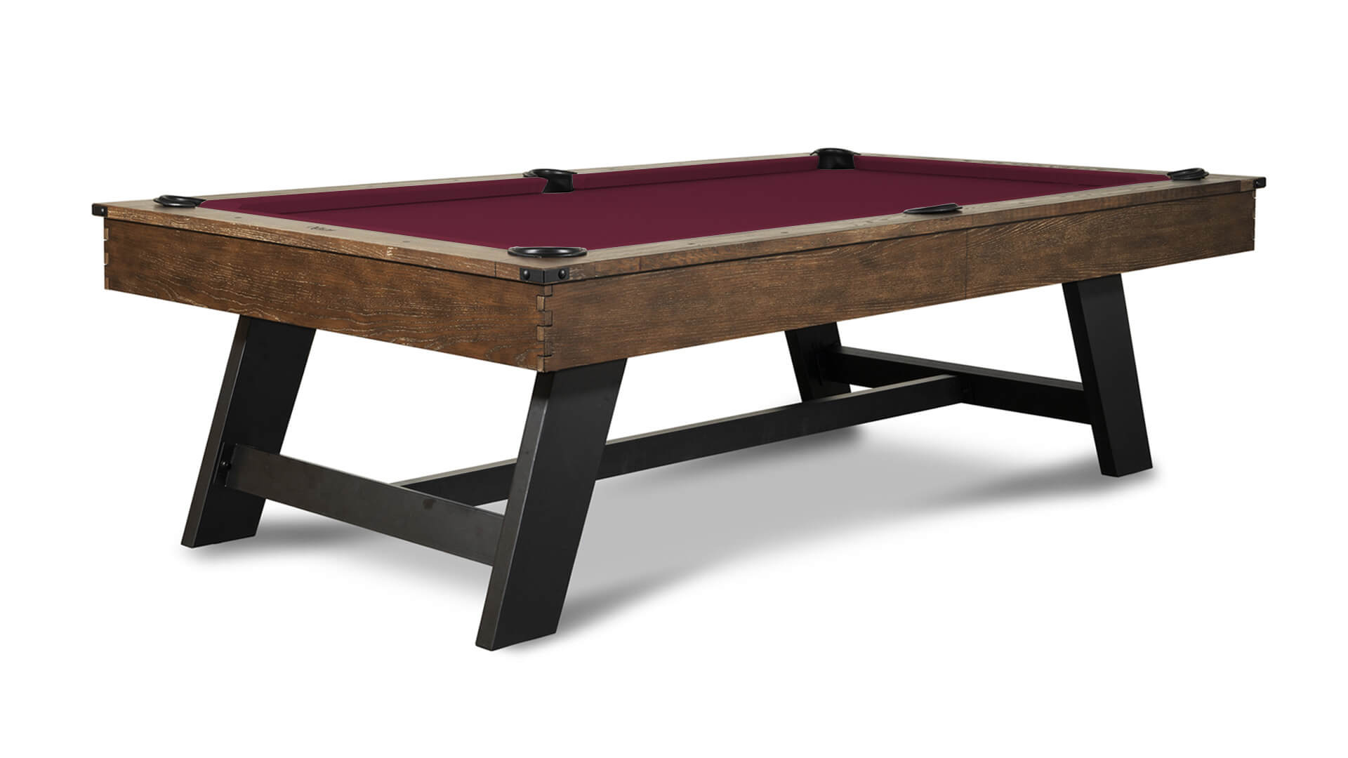 Nixon - 8 Foot Pool Table - "Hunter" - Brushed Walnut - Metal Legs ...