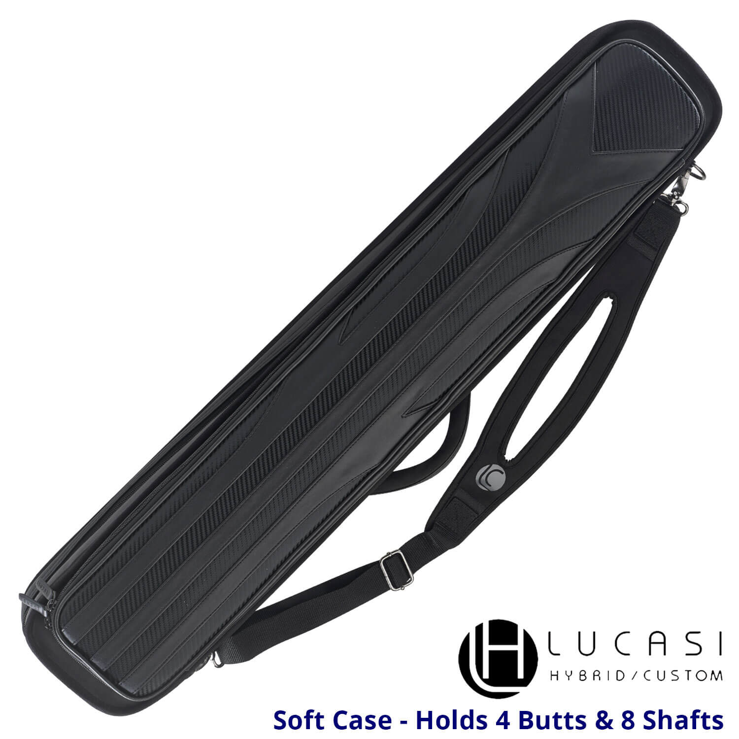 Lucasi Soft Cue Case - "LC748B" - Black - 4x8 • Billiards Direct