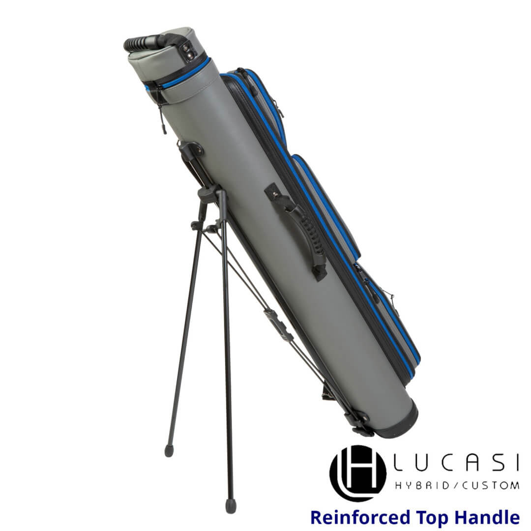 Lucasi Hybrid Cue Case - "Rival" - Grey Blue - 4x8 • Billiards Direct