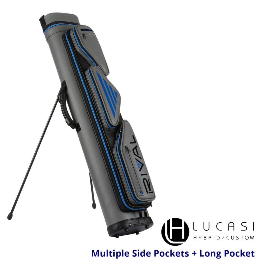 Lucasi Hybrid Cue Case - "Rival" - Grey Blue - 4x8 • Billiards Direct